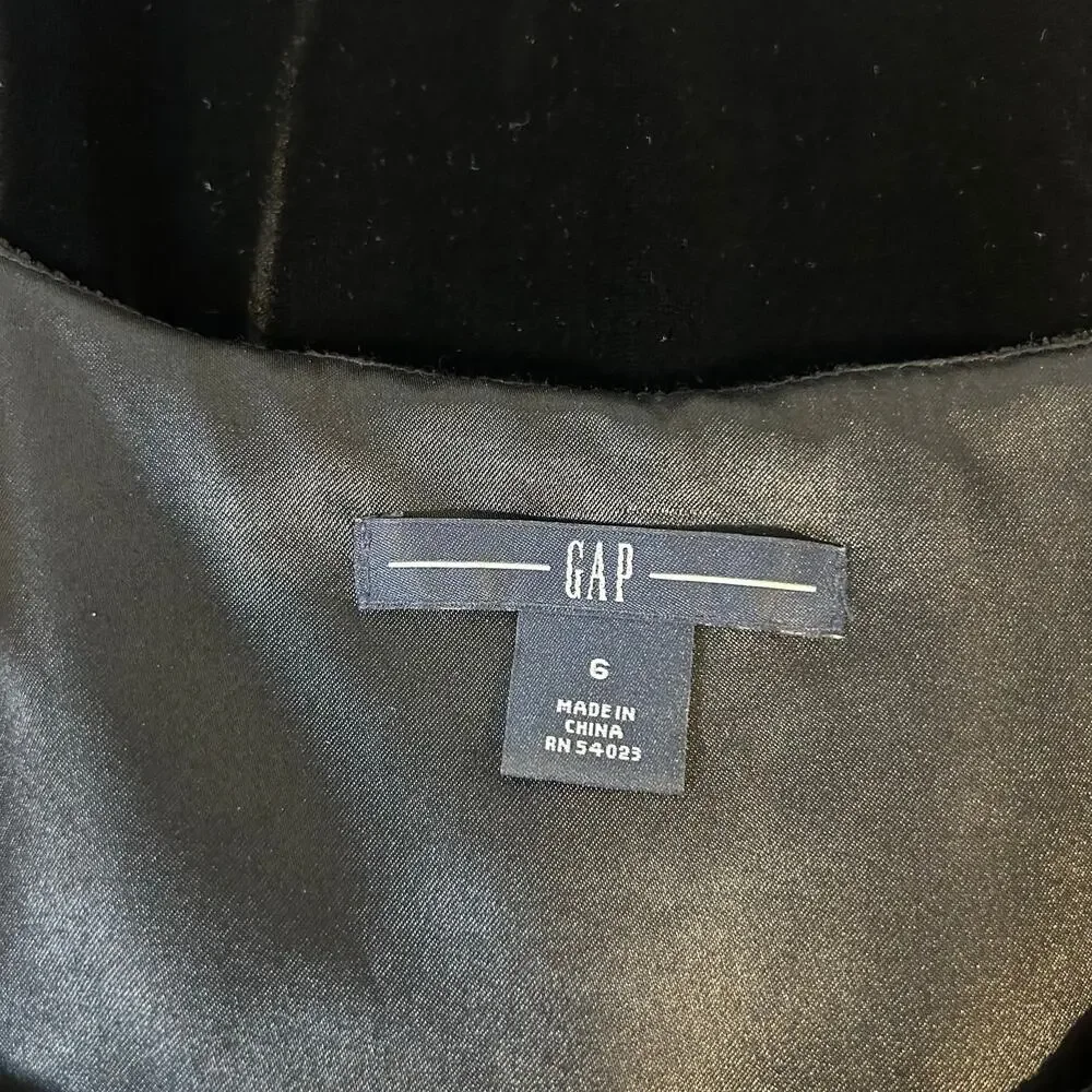 GAP | Dresses | Gap Sz 6 Black Velvet Baby Doll Dress Goth Witchy Mini ...